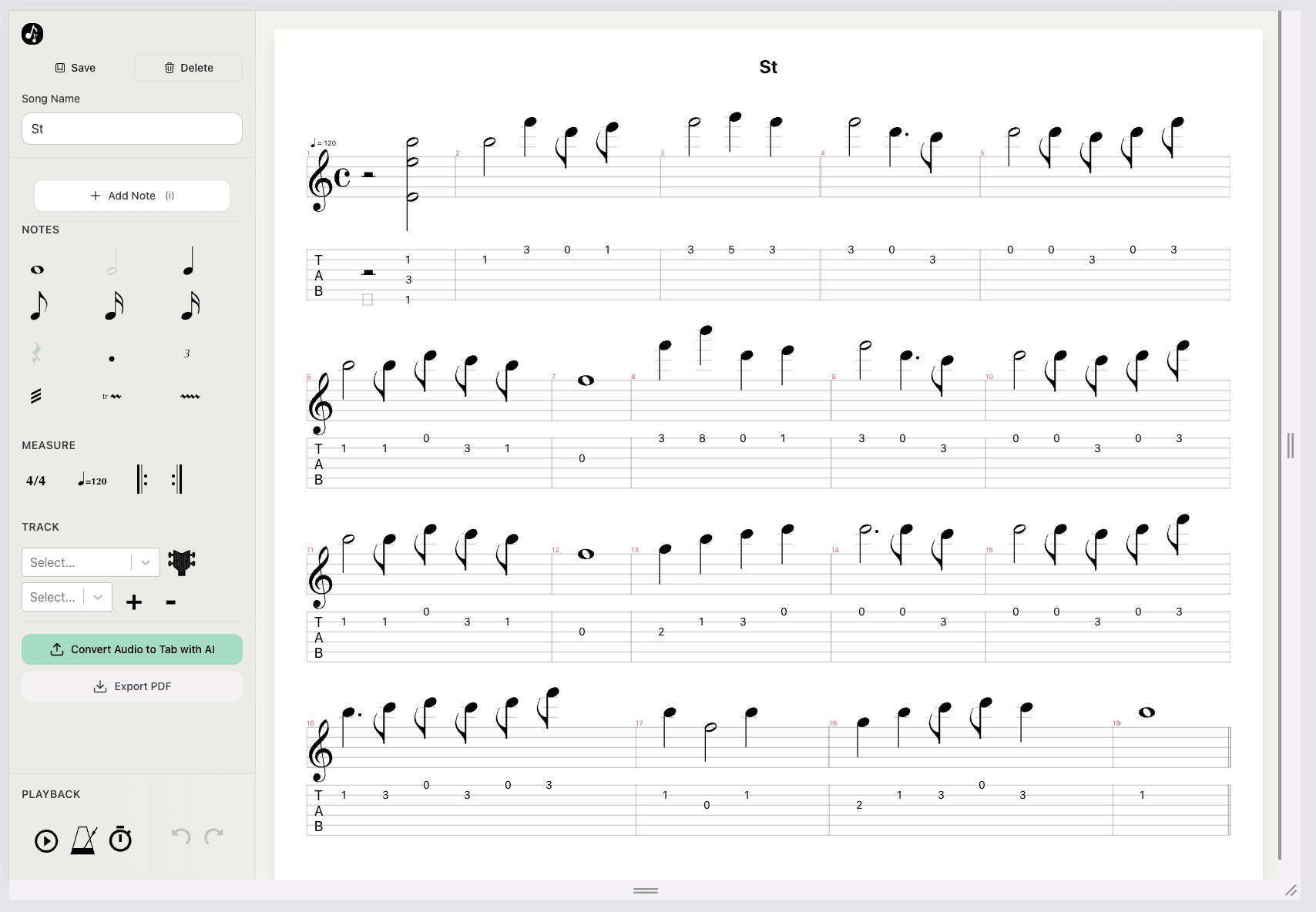 Guitar Tab Editor with AI Conversion | Tabtify